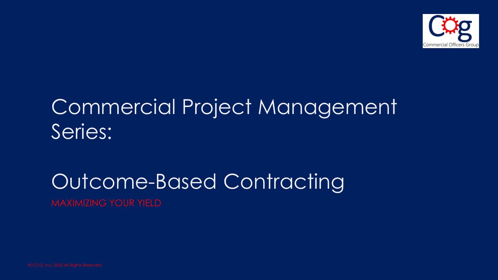 Outcome-Based Contracting CPM12 | Commercial Officers Group