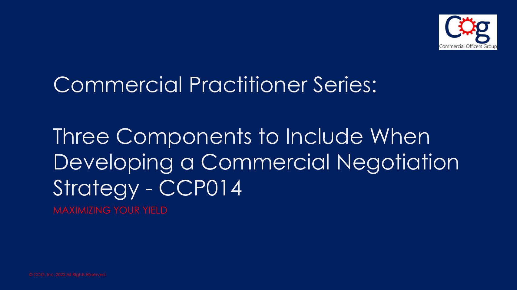 Three Components to Include When Developing a Commercial Negotiation ...