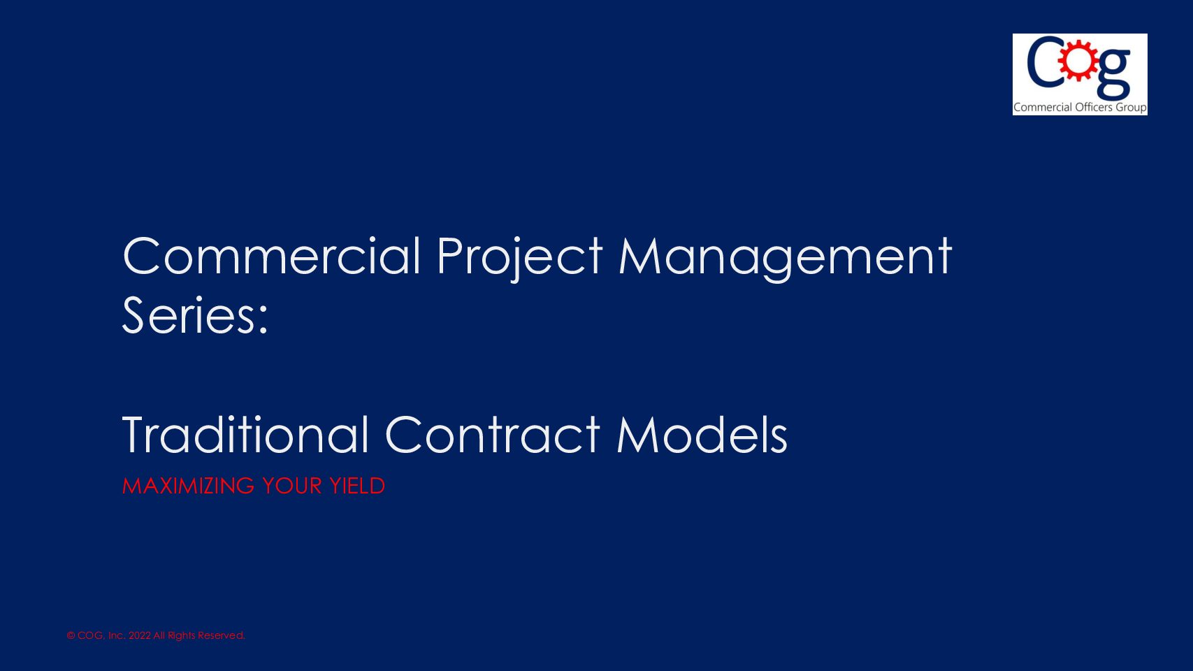 Traditional Contract Models – CPM38 | Commercial Officers Group