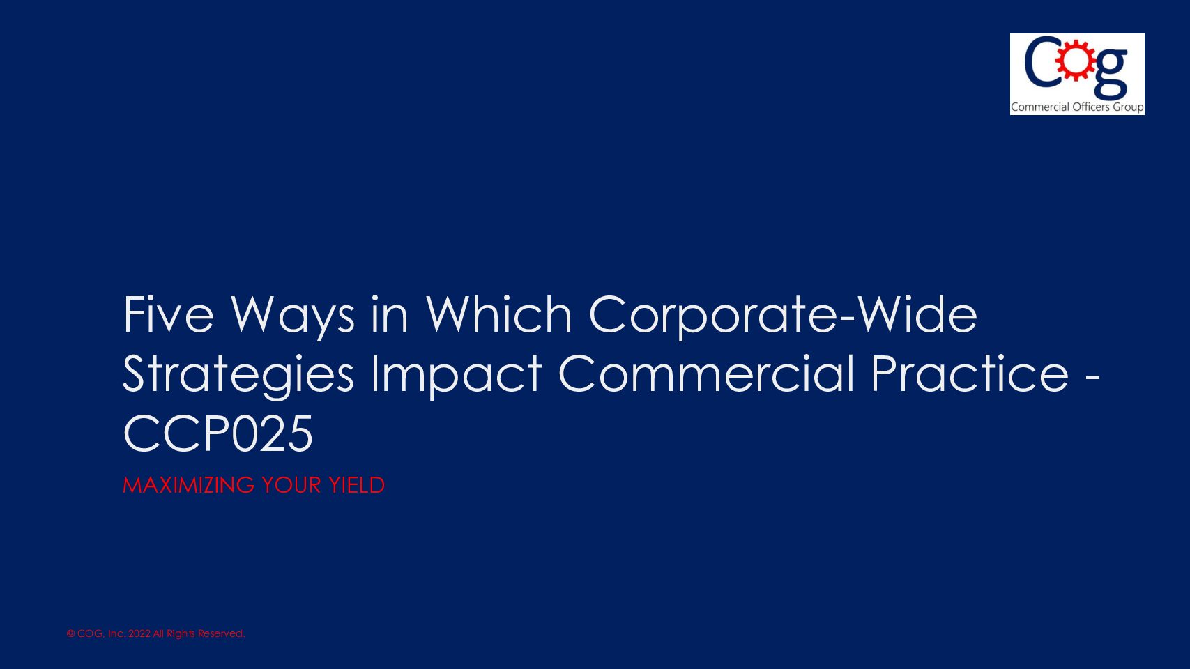 Five Ways in Which Corporate-Wide Strategies Impact Commercial Practice ...