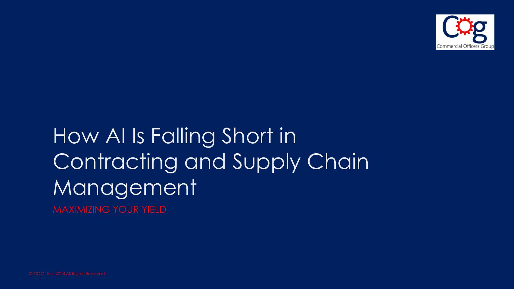 How AI Is Falling Short in Contracting and Supply Chain Management ...
